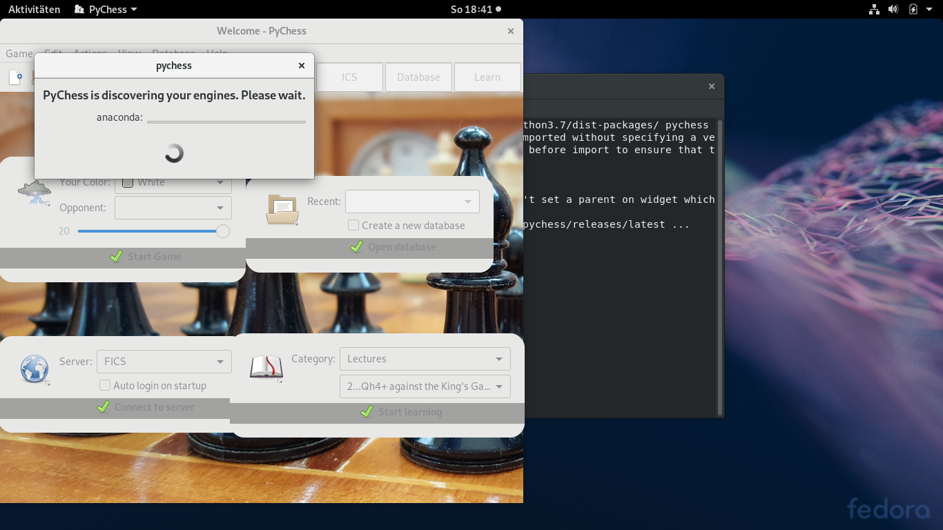 How to install pychess-0.99.3-1.py37.noarch on Fedora 28/29 · Issue #1708 · pychess/pychess · GitHub
