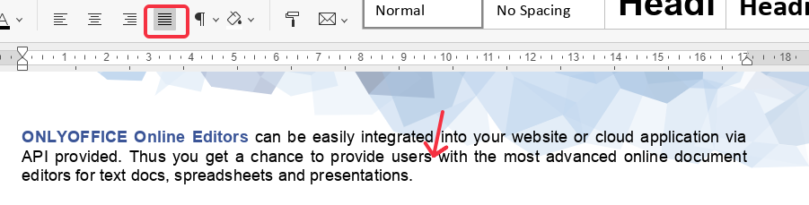 textAlign justify show differently in onlyoffice and msword · Issue ...