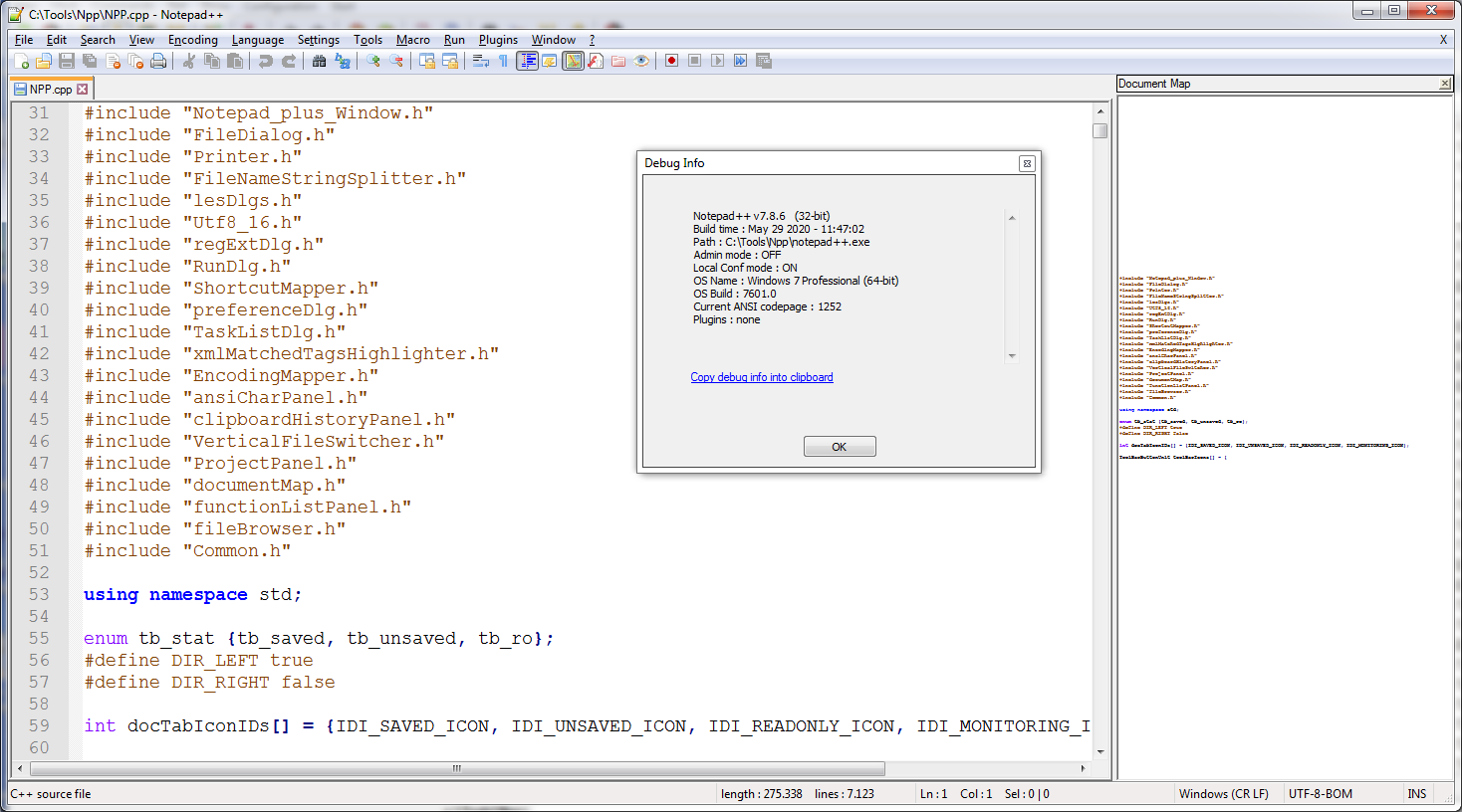 Document Map Regression Under Windows 7 · Issue 8335 · Notepad Plus Plusnotepad Plus Plus · Github