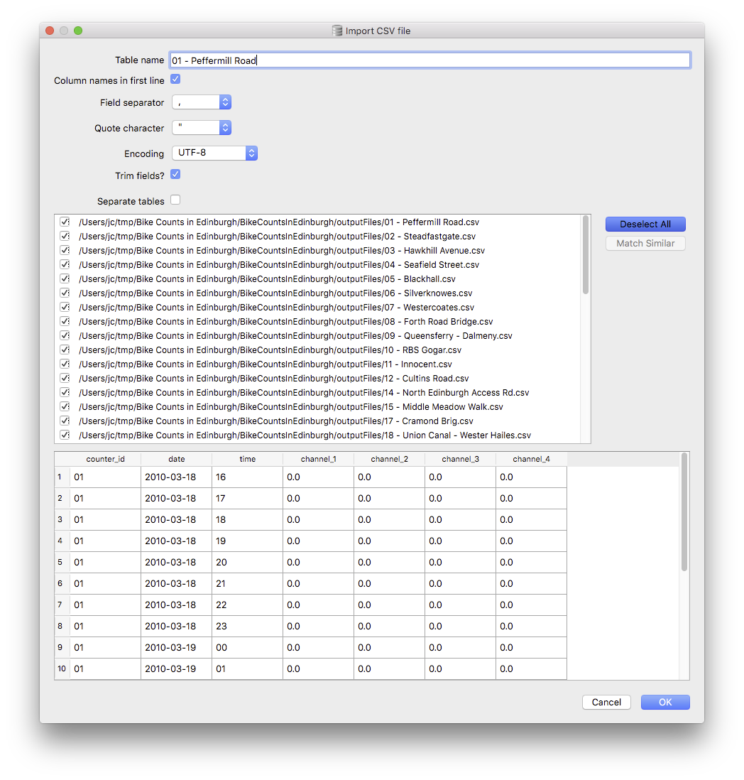 Feature request: Be able to select multiple files in the "import CSV" dialog · Issue #1002 ...