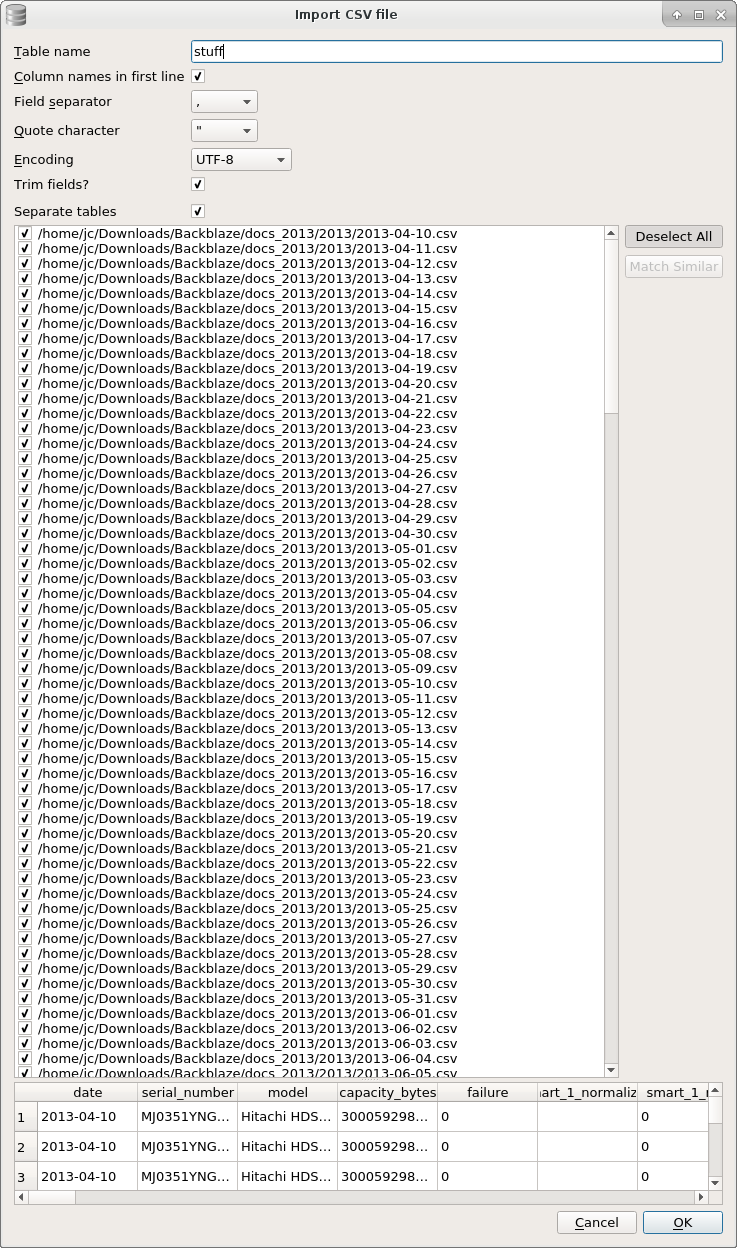 Visual optimisation for the CSV import process · Issue #1072 · sqlitebrowser/sqlitebrowser · GitHub