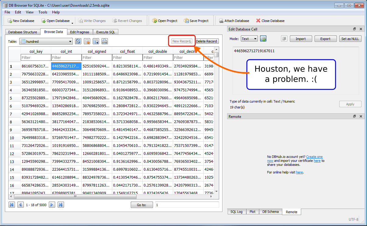 "New Record" button is disabled. (always in grey) · Issue #1653 · sqlitebrowser/sqlitebrowser ...