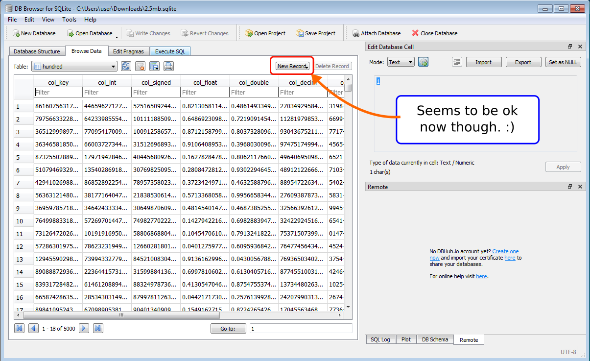 "New Record" button is disabled. (always in grey) · Issue #1653 · sqlitebrowser/sqlitebrowser ...
