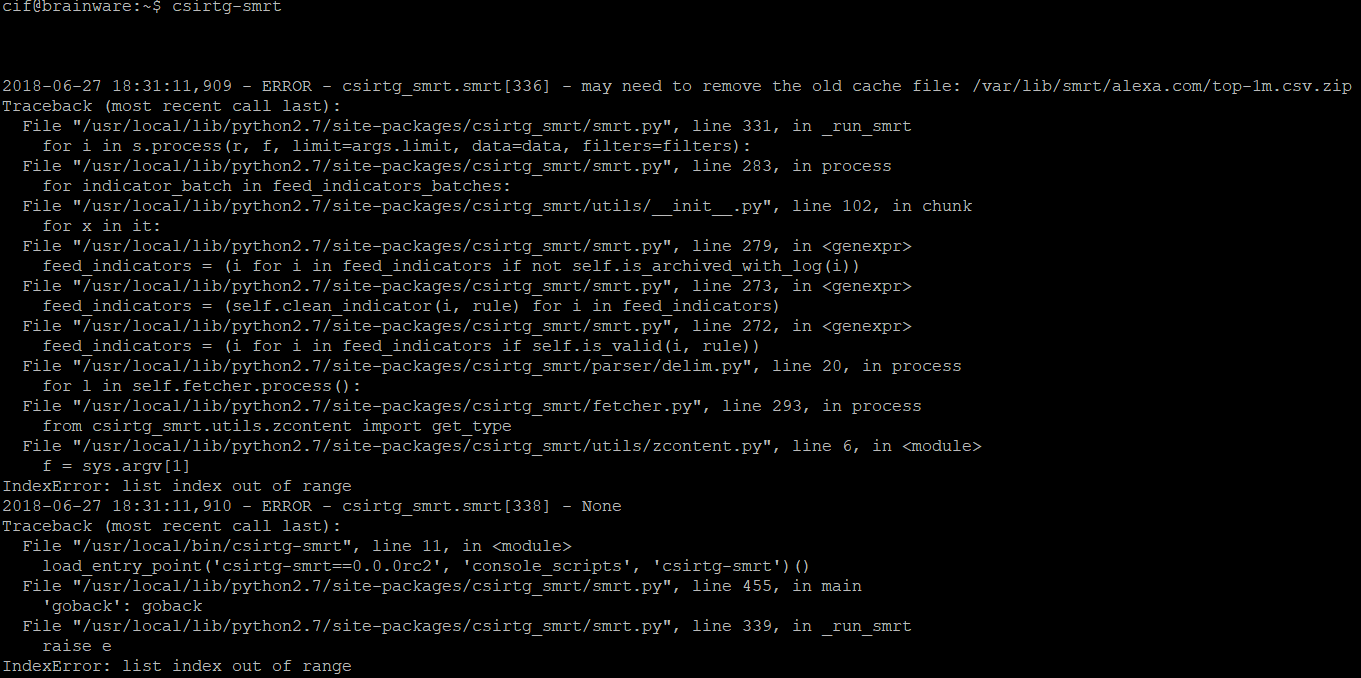 error when start csirtg-smrt · Issue #45 · csirtgadgets/bearded-avenger-deploymentkit · GitHub