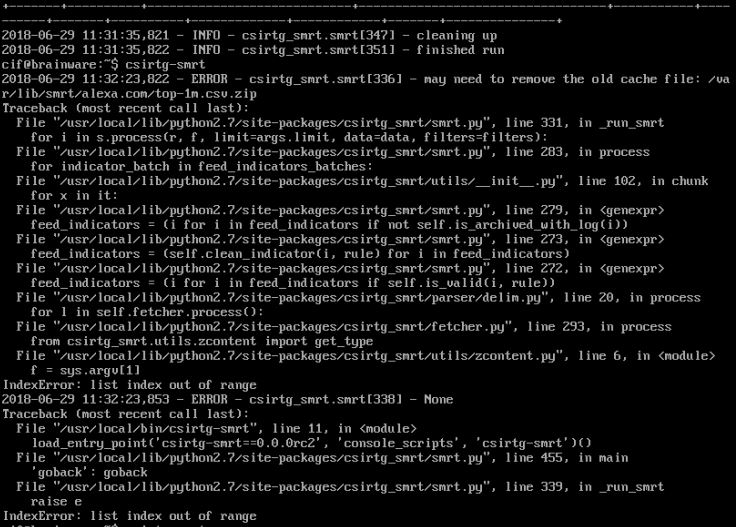 error when start csirtg-smrt · Issue #45 · csirtgadgets/bearded-avenger ...