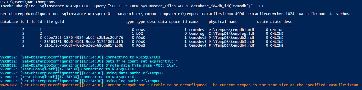 Set-DbaTempDbConfiguration will not relocate files · Issue #3684 · dataplat/dbatools · GitHub