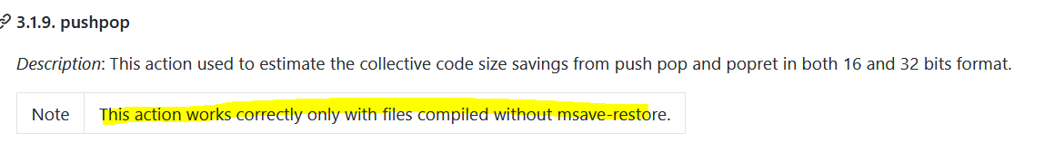 Code Size Analysis Script Pushpop Analysis With Msave Restore · Issue