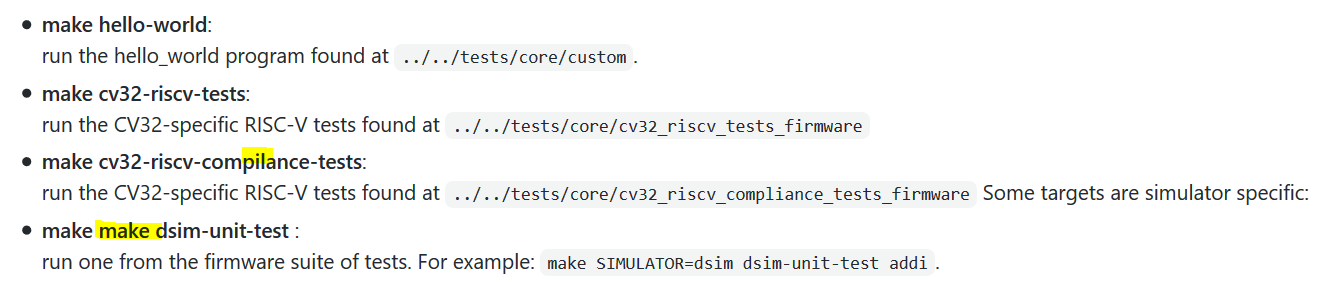 Make targets from https://github.com/openhwgroup/core-v-verif/tree/master/cv32/sim/uvmt_cv32 not ...