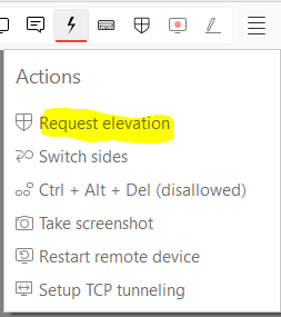 Add dedicated request elevation button in rustdesk · Issue #3349 · rustdesk/rustdesk · GitHub