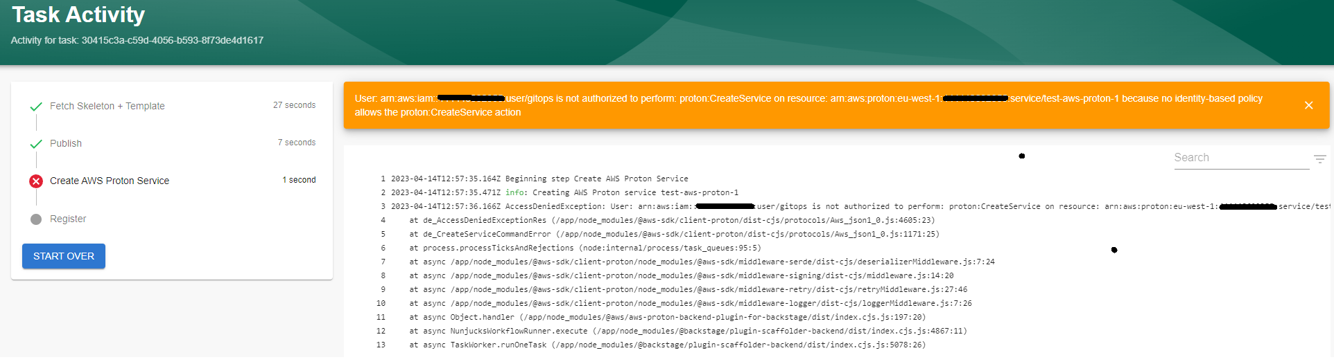 Passing different credentials for backend-plugin and scaffolder · Issue #217 · awslabs/aws ...