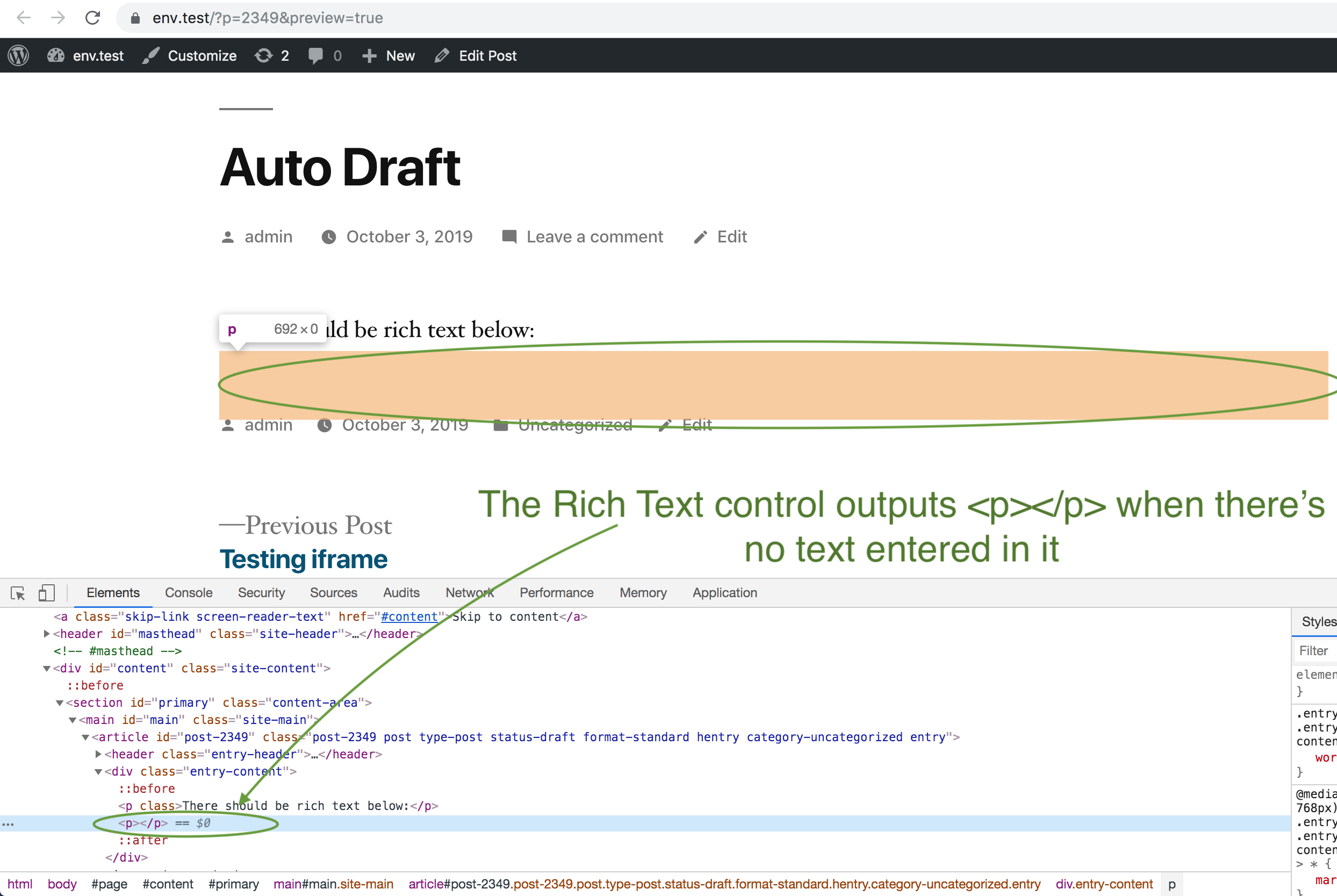 Empty Rich Text Field Outputs · Issue 437 · Getblocklab Block Lab · Github