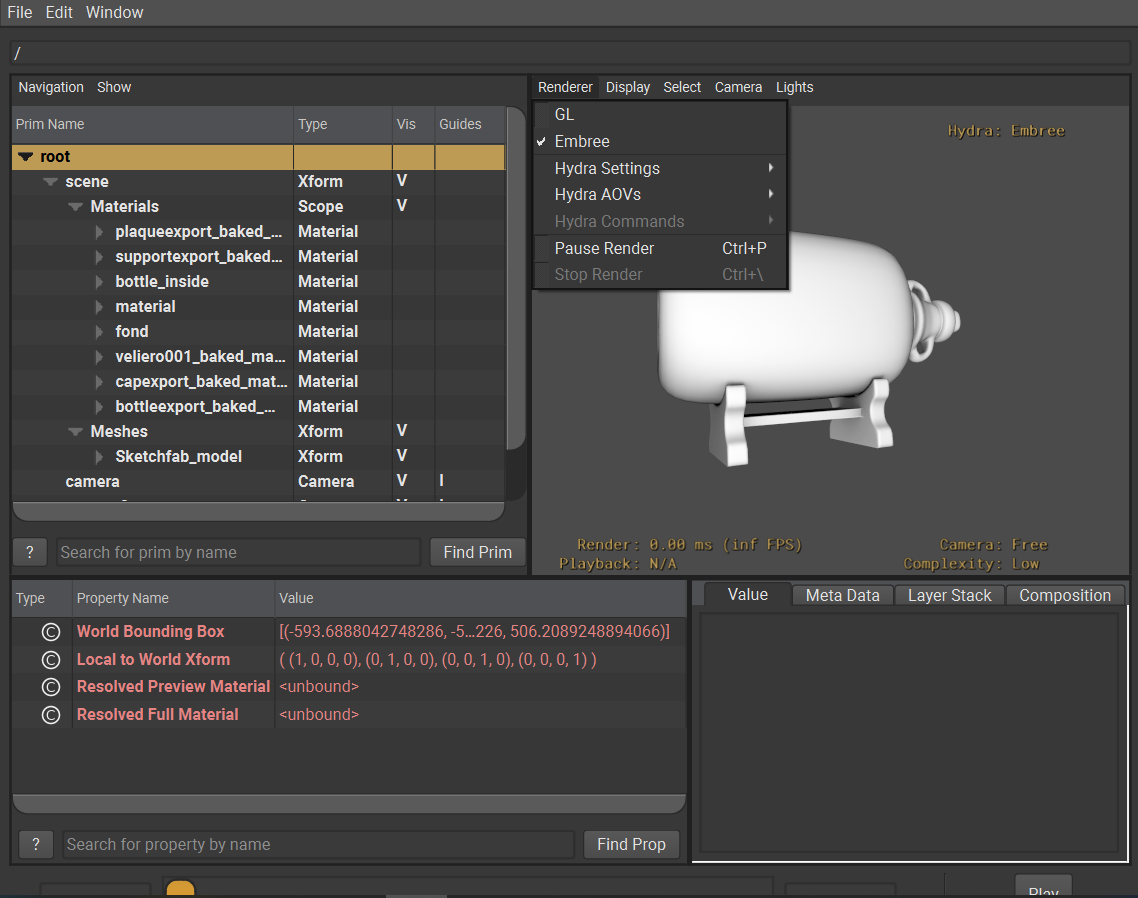 Cannot Switch Renderer from GL to Embree · Issue #2451 · PixarAnimationStudios/OpenUSD · GitHub