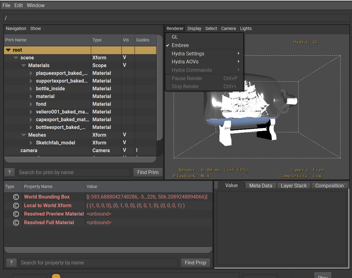 Cannot Switch Renderer from GL to Embree · Issue #2451 · PixarAnimationStudios/OpenUSD · GitHub