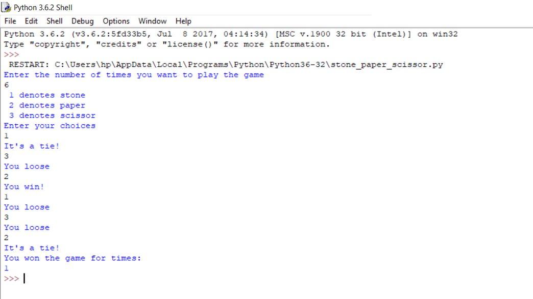 GitHub - KawalpreetKaur/Stone-paper-scissor: Game Development using Python