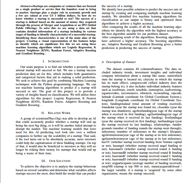 GitHub - ChinmayPat/startup-success-prediction