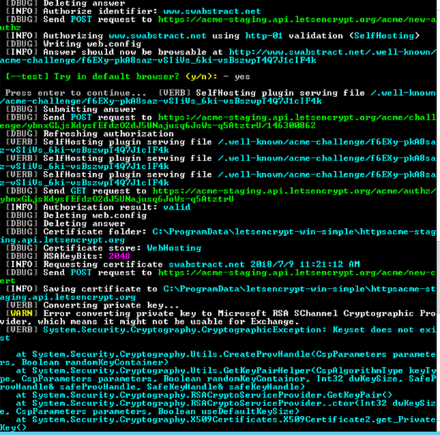 Error Installing COMException 0c80070520 · Issue #887 · win-acme/win-acme · GitHub