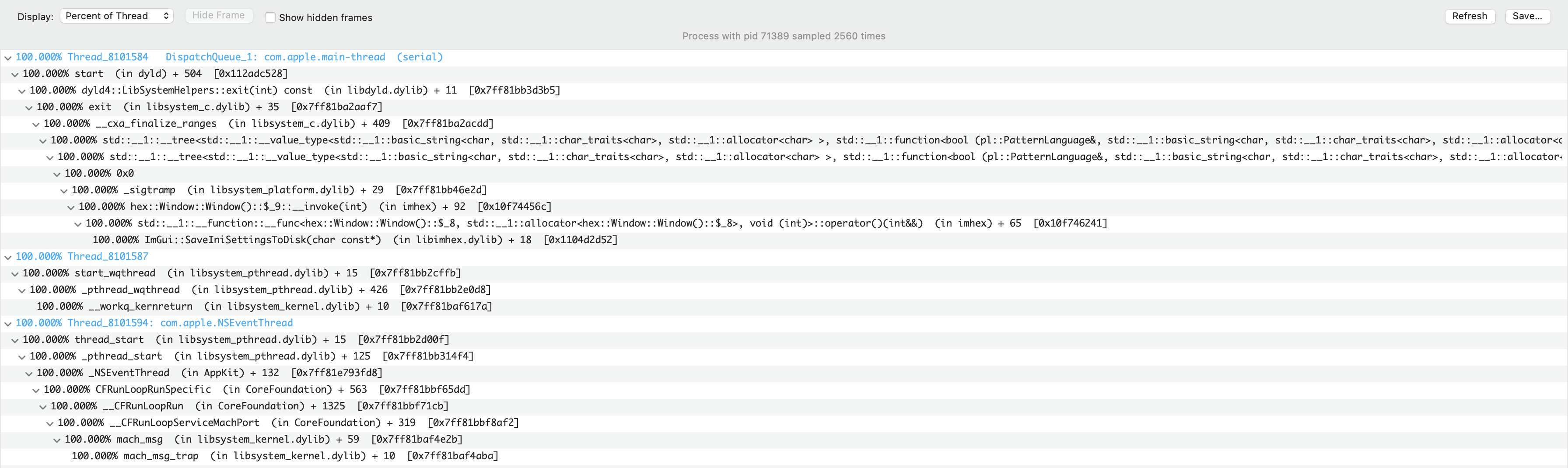 [Bug] Freeze When Quitting ImHex on MacOS · Issue #495 · WerWolv/ImHex · GitHub