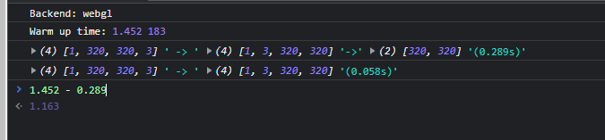 20s WebGL inference for first pass of