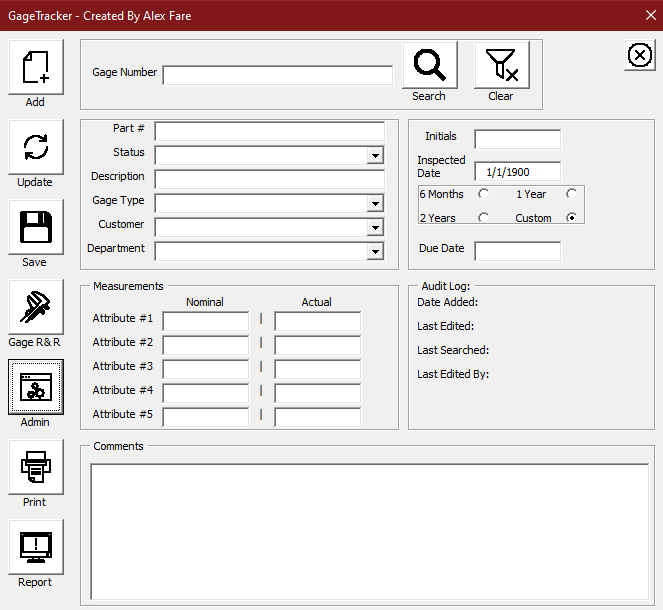 GitHub - alexfare/GageCalibrationTracker: Gage Calibration Tracker - Excel