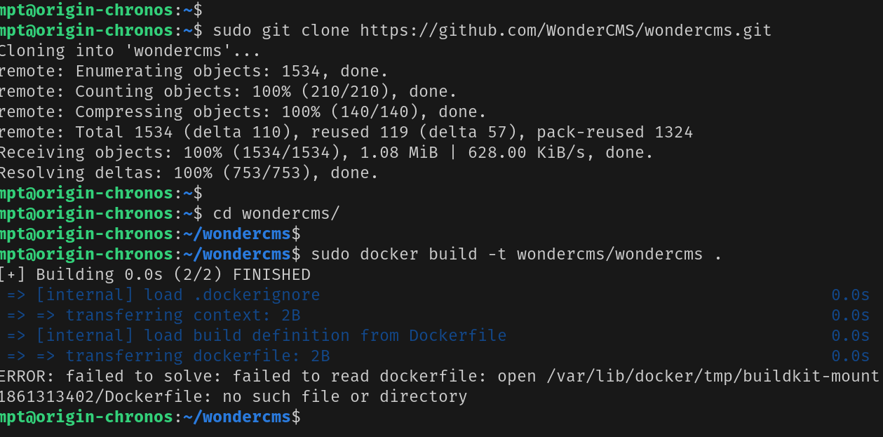 trouble installing WonderCMS via Docker · Issue #288 · WonderCMS/wondercms · GitHub