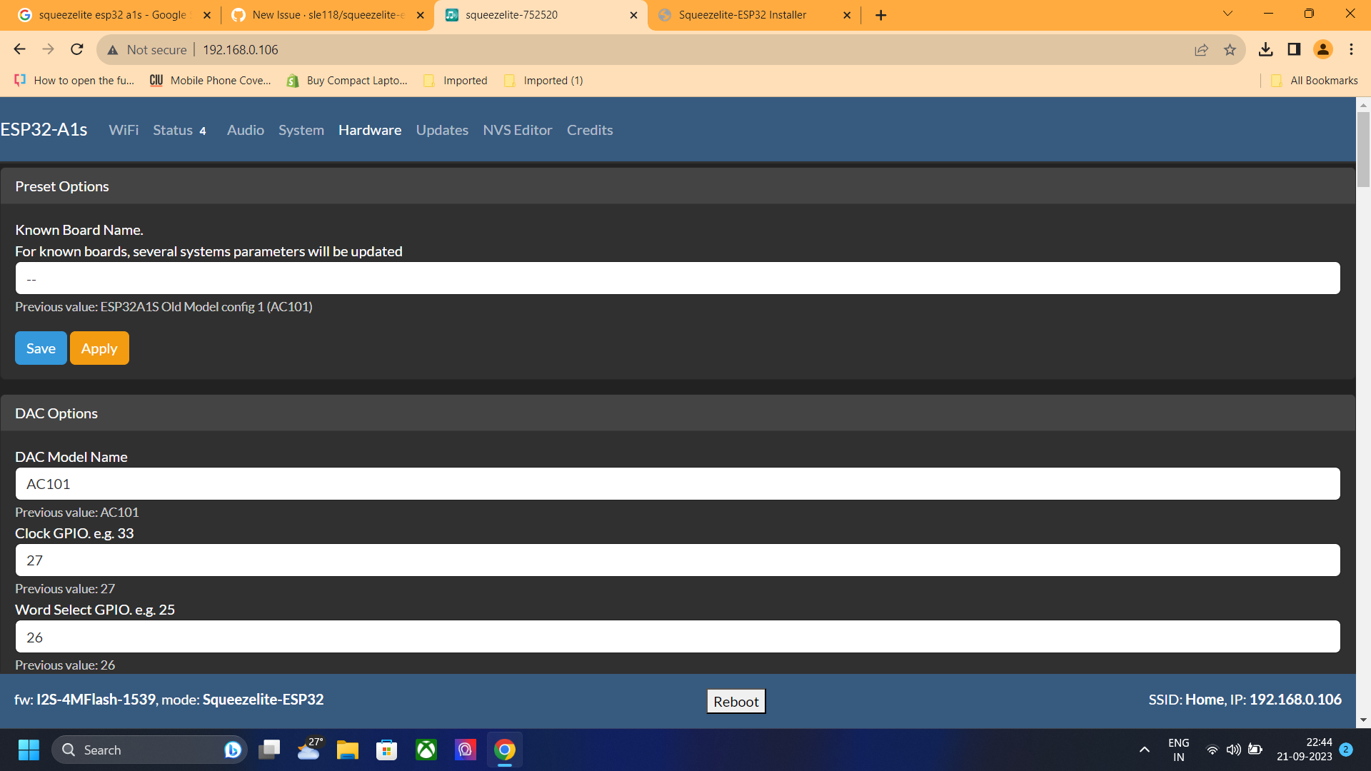 Configuration help needed on a ESP32A1S audio kit · Issue #308 · sle118/squeezelite-esp32 · GitHub