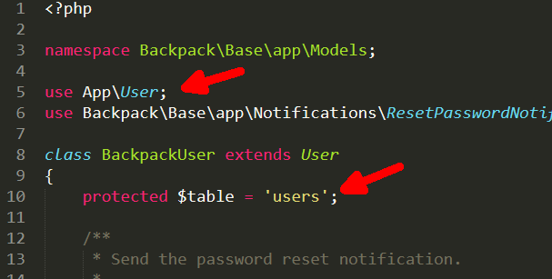 [Feature req] Use Backpack\Base user model instead of App one · Issue #5 · eduardoarandah ...