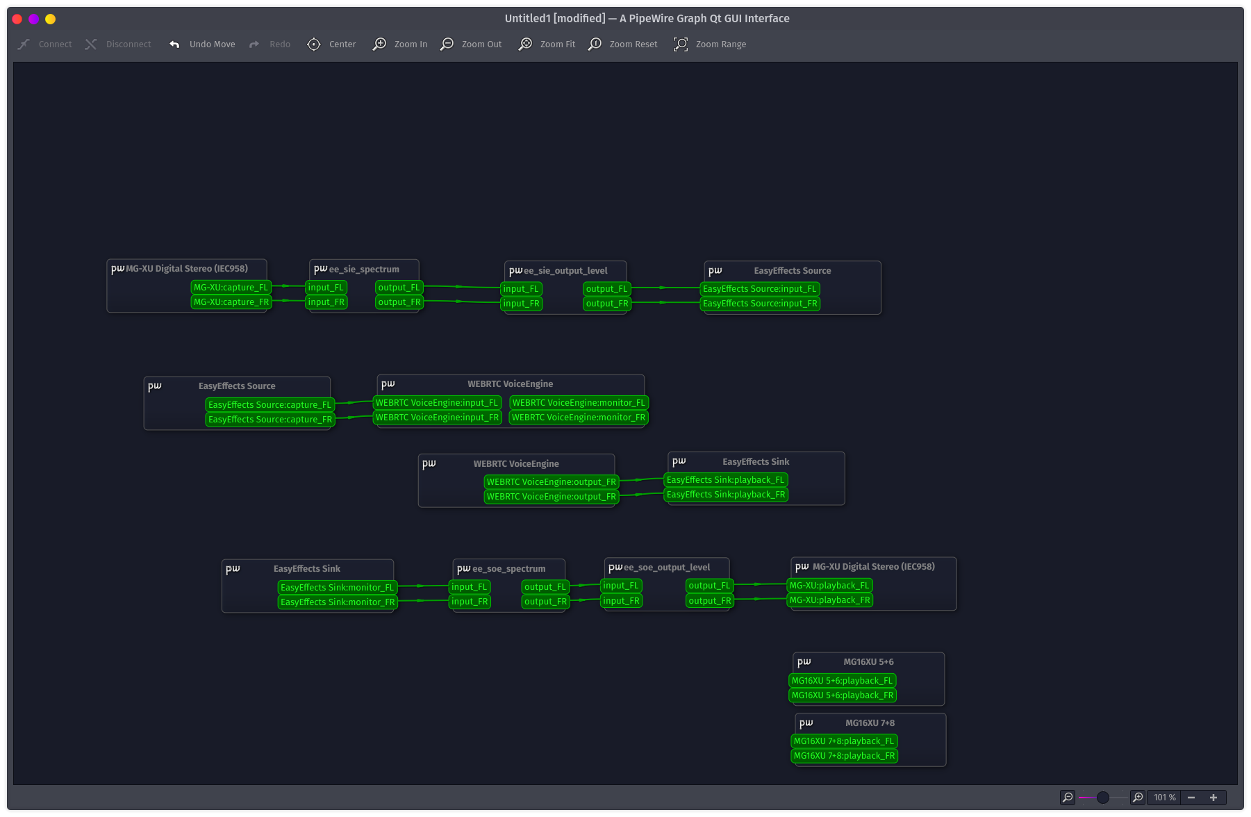 EasyEffects imposes a default output for players in WirePlumber unless they are explicitely ...