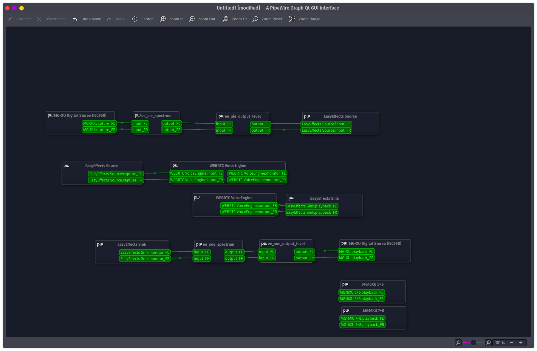 EasyEffects imposes a default output for players in WirePlumber unless they are explicitely ...