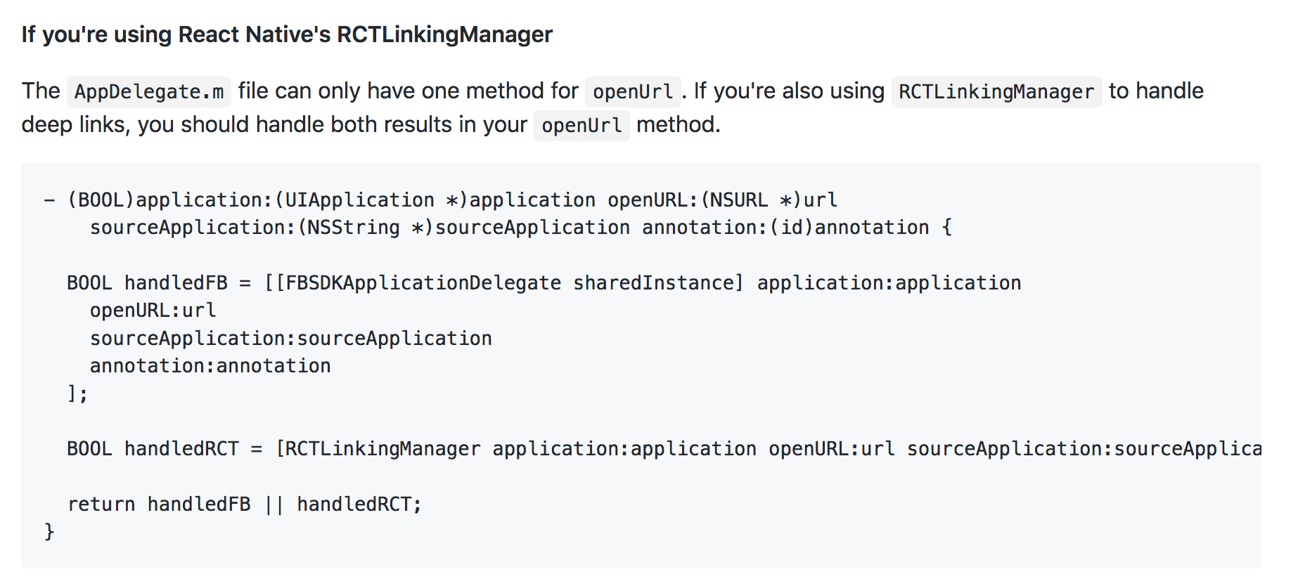iOS: AppDelegate application:openURL:sourceApplication:annotation: deprecated (RN 0.59.4 ...