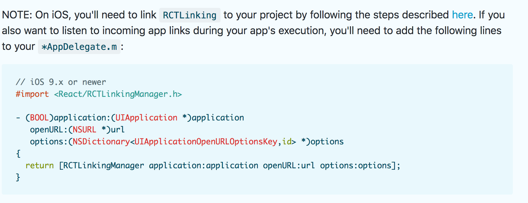 iOS: AppDelegate application:openURL:sourceApplication:annotation: deprecated (RN 0.59.4 ...