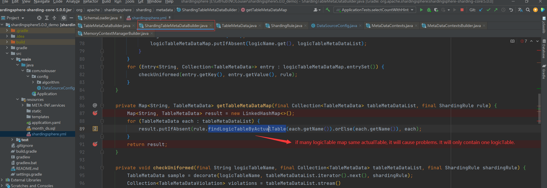 If multiple logical tables map to one actual table, aggregations such as max, sum, count will ...