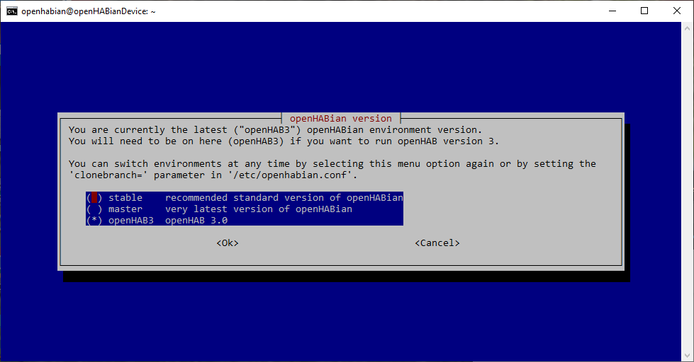Fresh installation of OH3 ask me to upgrade to OH3 · Issue #1403 · openhab/openhabian · GitHub