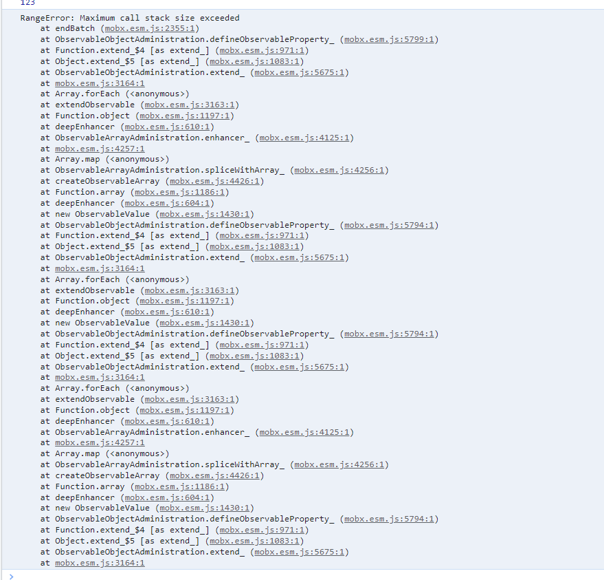Maximum Call Stack Size Exceeded · Issue 3403 · Mobxjsmobx · Github