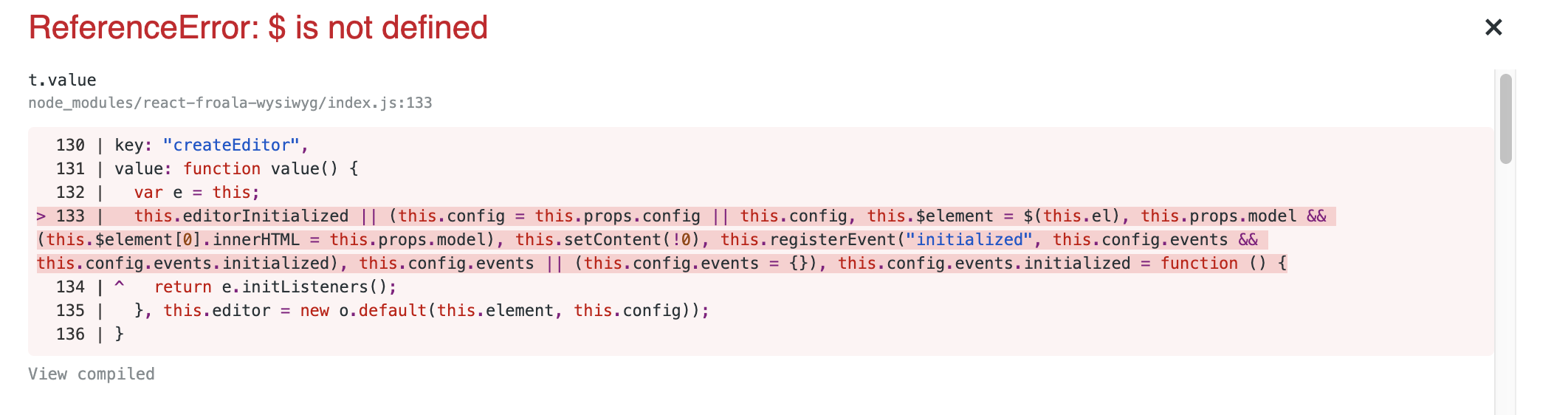 3.0.0-rc.2 Uncaught ReferenceError: $ is not defined · Issue #158 · froala/react-froala-wysiwyg ...