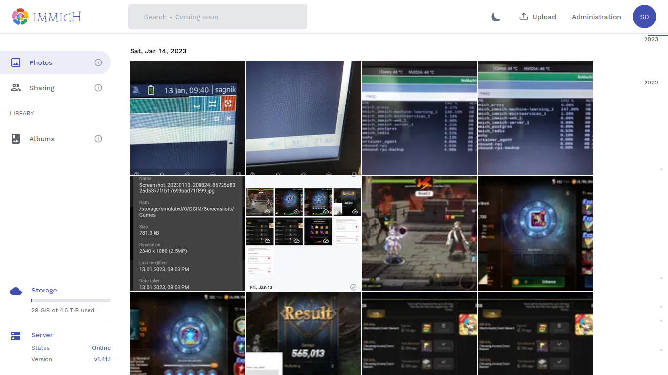 [BUG] Screenshots appear to be taken in the future in timeline · Issue #1320 · immich-app/immich ...