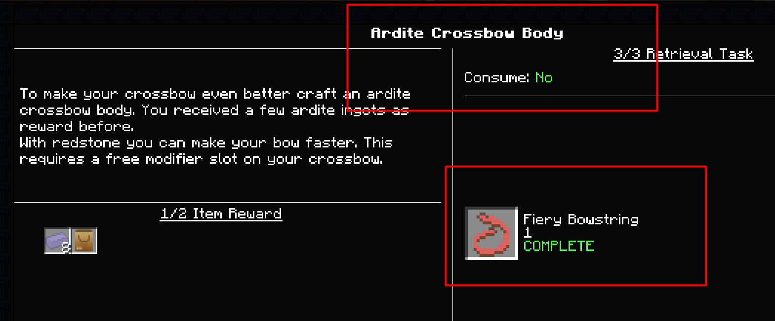 fiery bowstring required again in ardite crossbow body quest? · Issue #3233 · GTNewHorizons/GT ...