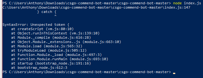 Not sure what's the problem or what I did wrong · Issue #212 · BeepIsla/csgo-commend-bot · GitHub