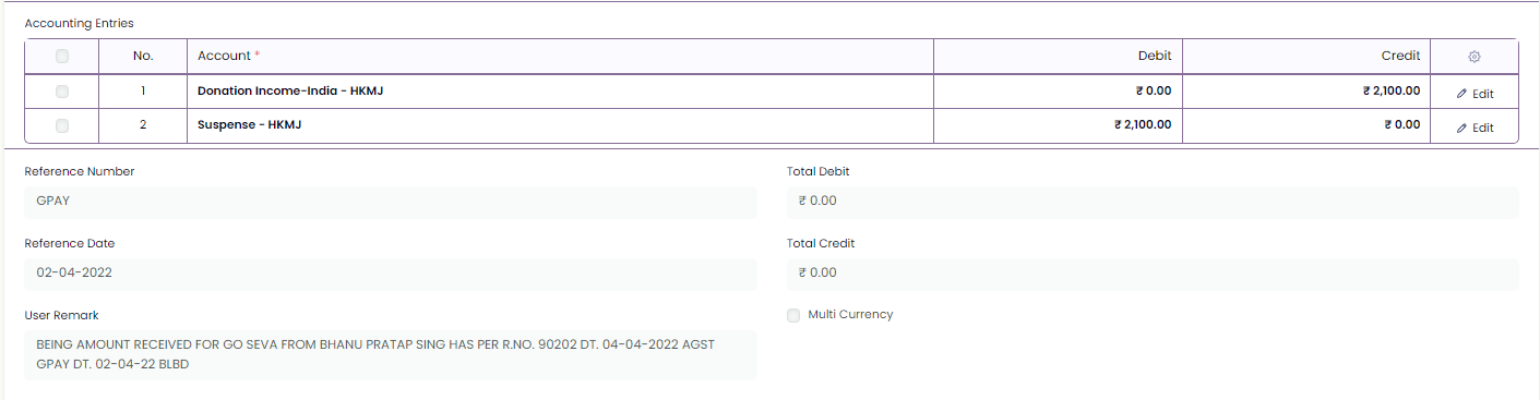 Journal Entry 'Total Debit' & 'Total Credit', remains zero on Data Import · Issue #34581 ...