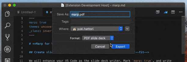 No popup when exporting slide deck · Issue #432 · marp-team/marp-vscode · GitHub