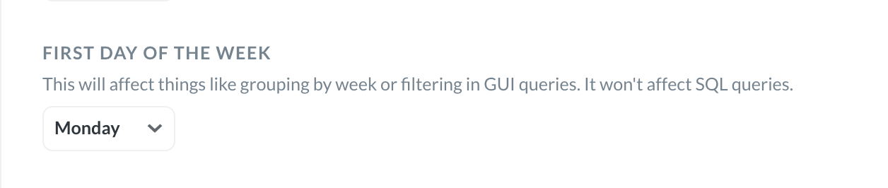 "First day of the week" not changing calendar widget on filters · Issue ...
