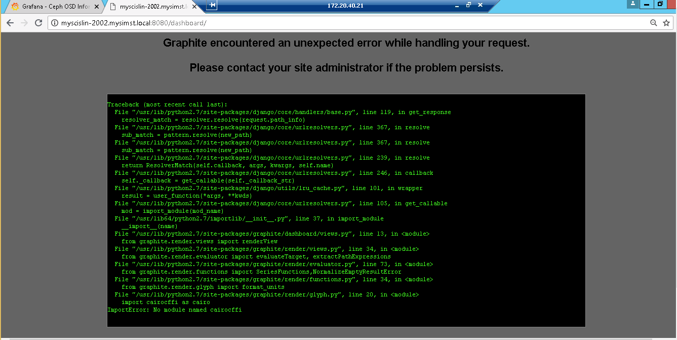 Graphite Encountered Unexpected Error While Handling Your Request Unable To See Graphite