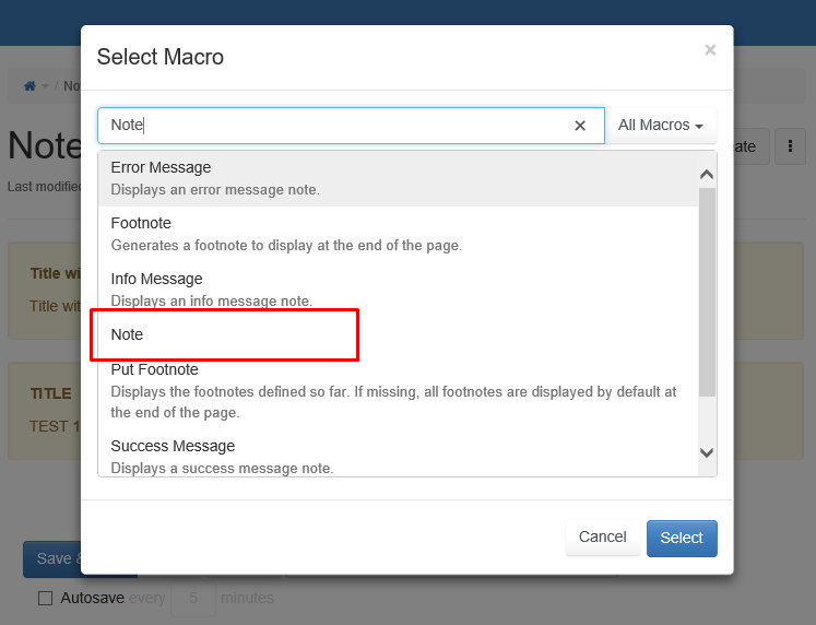 Note Macro - No information shown when searching for the macro · Issue #38 · xwikisas/xwiki-pro ...