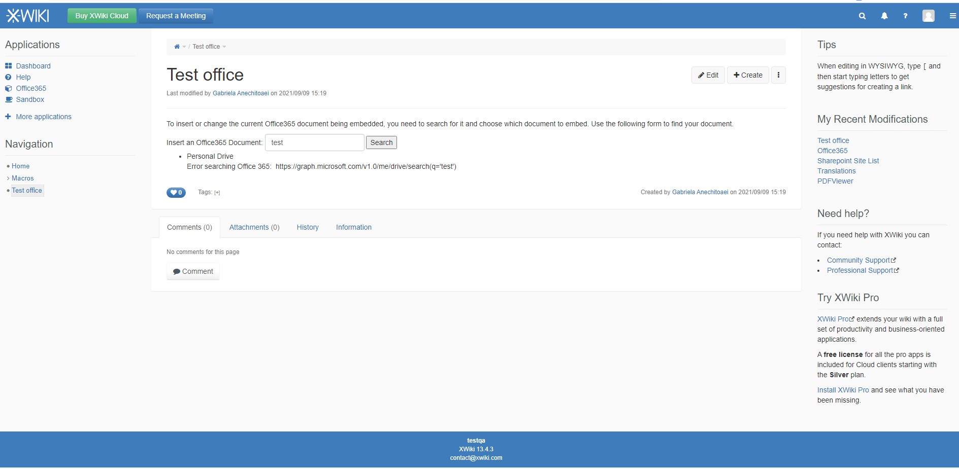 Can't connect XWiki to Office365 · Issue #17 · xwikisas/application-office365 · GitHub