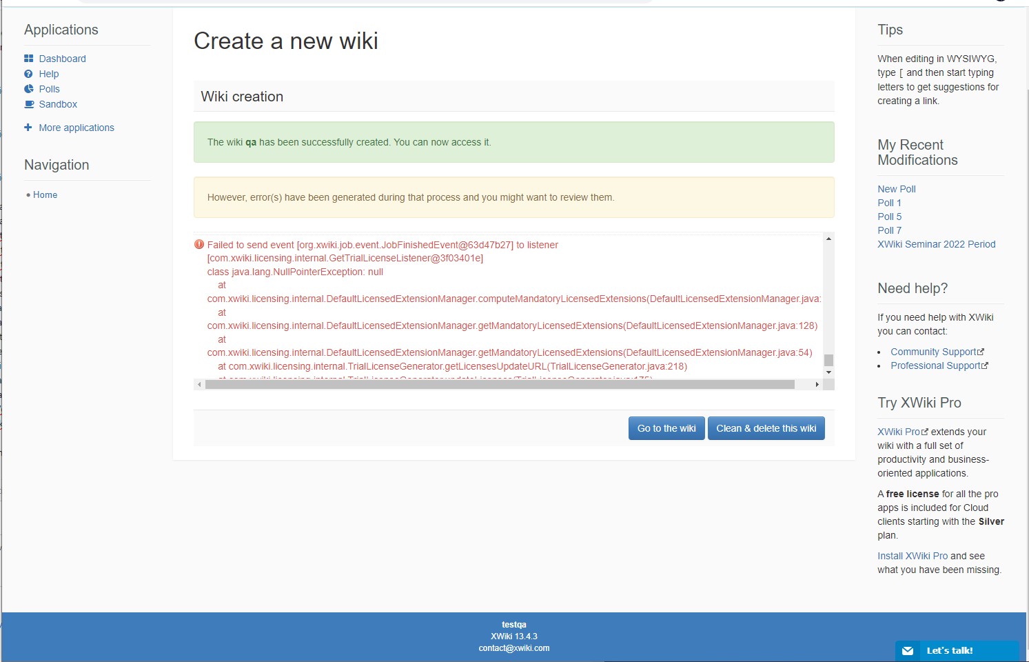 Errors when creating a subwiki after a PRO app was installed on farm level · Issue #122 ...