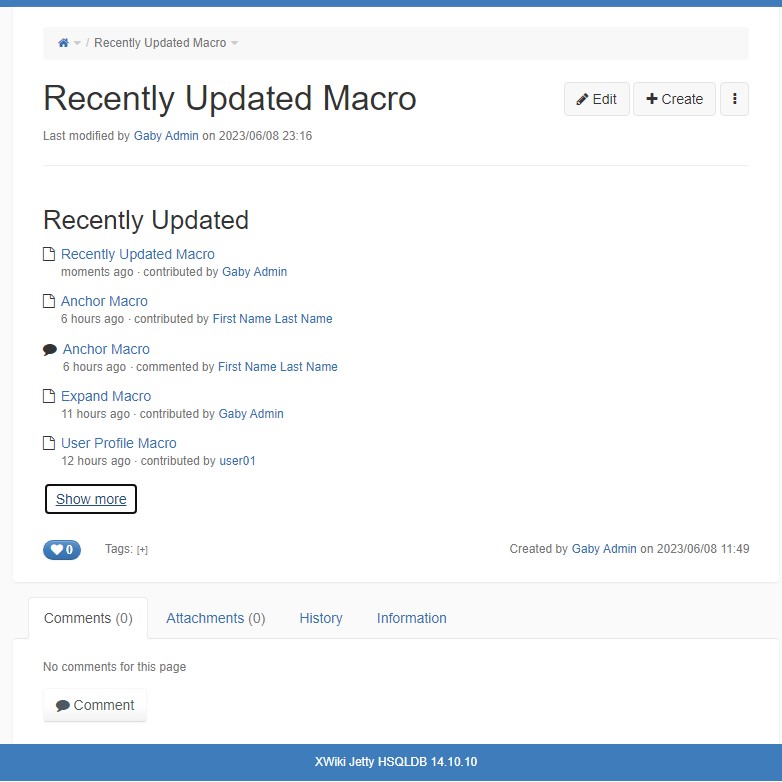 Recently Updated macro: The "Show more" option isn't working after saving the page · Issue #143 ...
