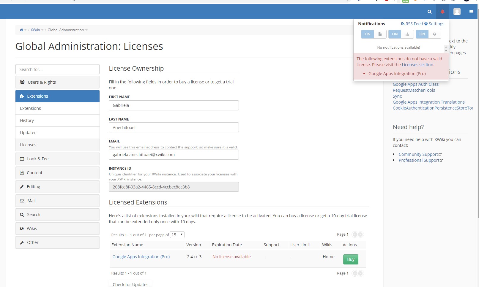 Can't get trial license on XWiki 11.2, Progress log errors, Console errors · Issue #57 ...