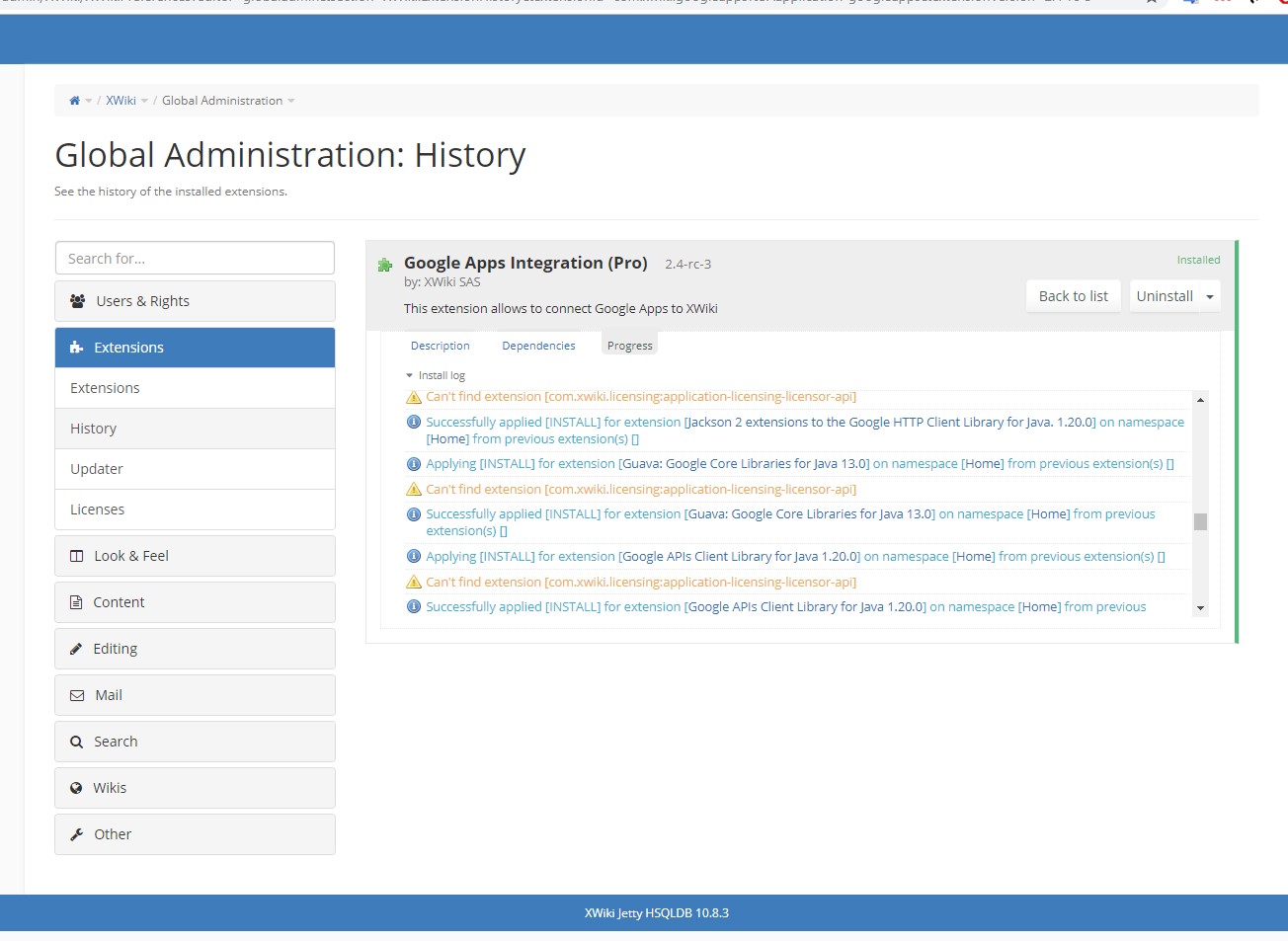 Can't get trial license on XWiki 11.2, Progress log errors, Console errors · Issue #57 ...