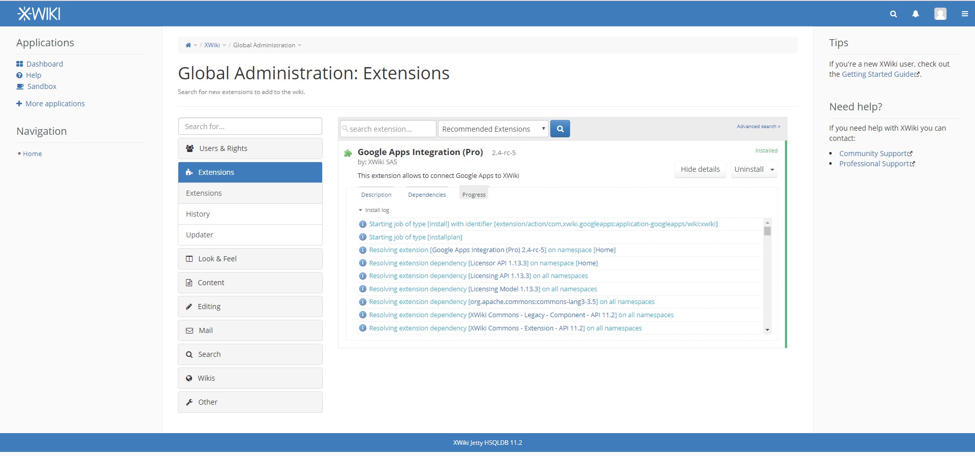No license notification appears after installing a PRO application · Issue #55 · xwikisas ...