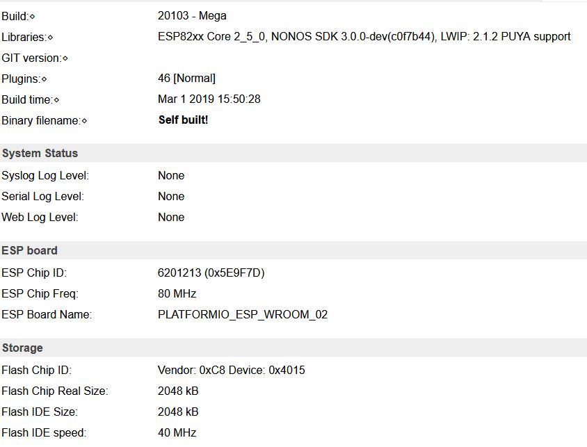 Newest Release 20190215 without wroom Core 250? · Issue #2310 · letscontrolit/ESPEasy · GitHub